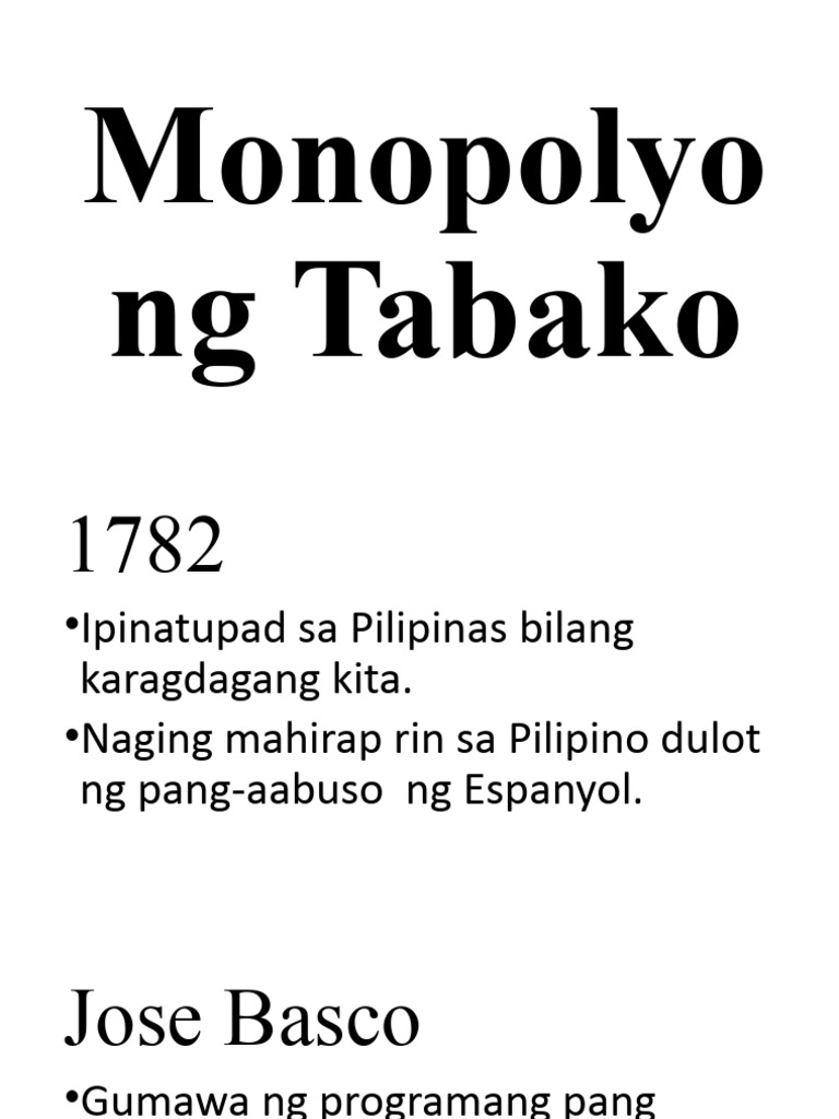Monopolyo NG Tabako | PDF