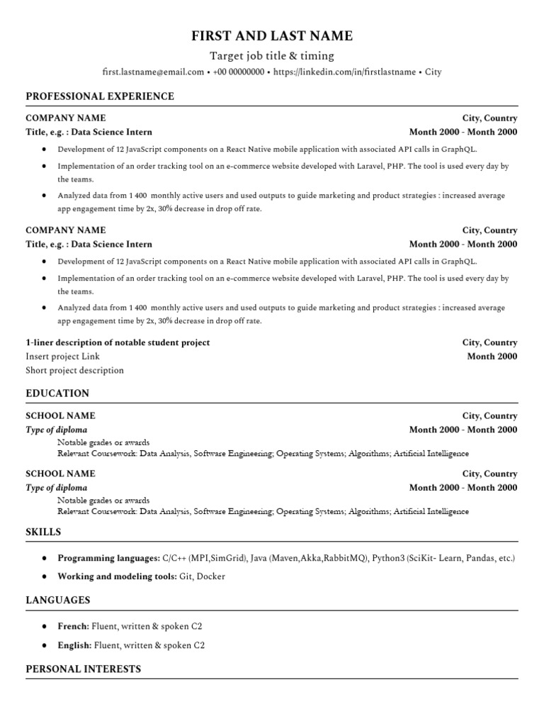 Resume Template For A Technical Job | PDF | Mobile App | Application ...