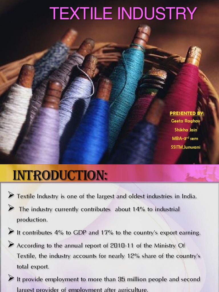 Textile Industry Ppt | Textiles | Yarn
