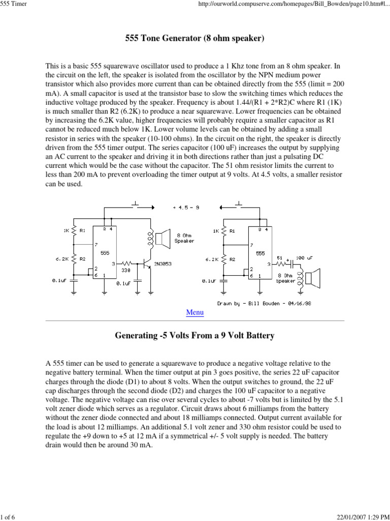 555 Tone Generator | PDF | Capacitor | Electrical Network