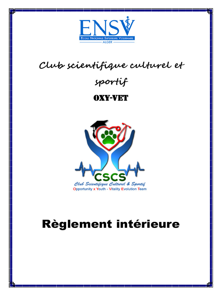 Règlement Intérieure Du CSCS | PDF | Finance et gestion monétaire