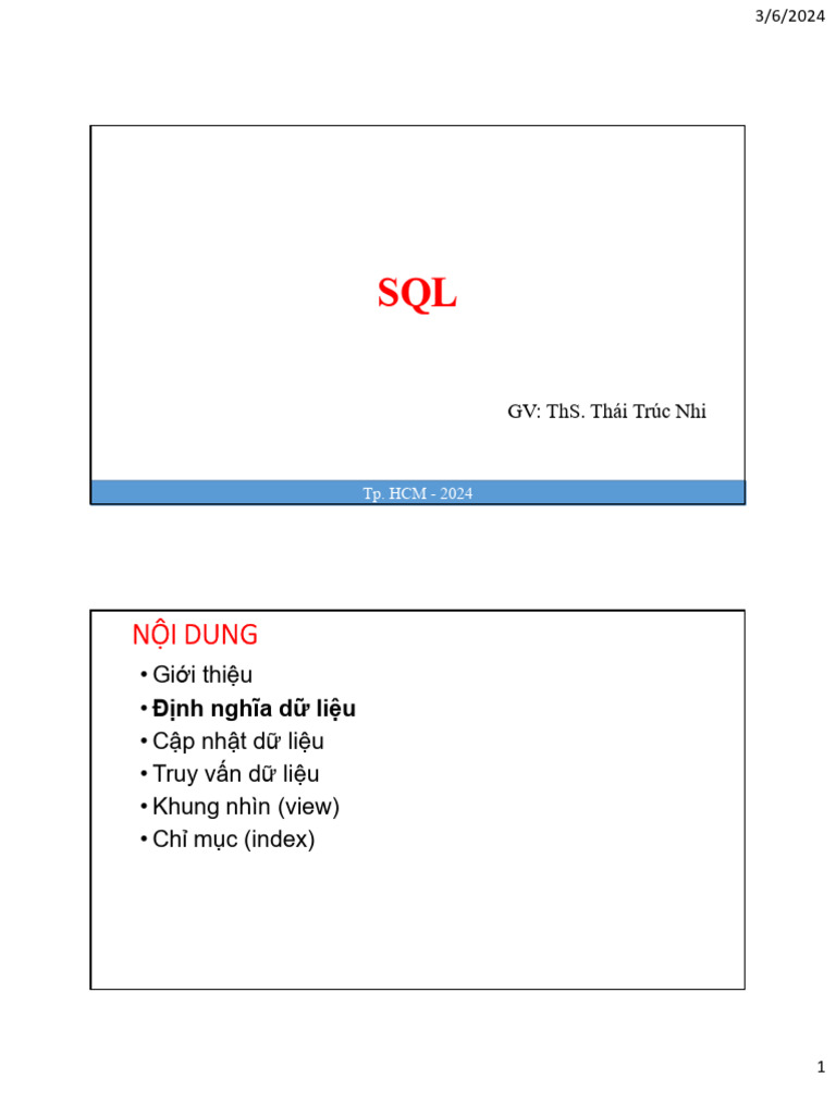 SQL - 1 | PDF