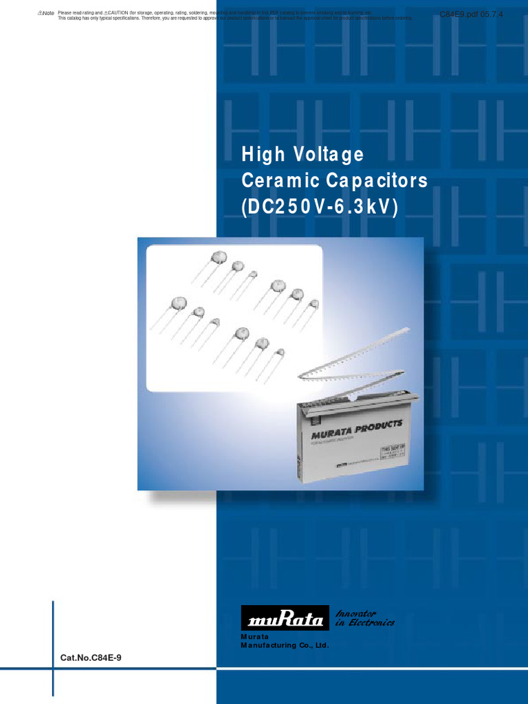 Murata High Voltage Ceramic Capacitors 250V-6.3kV | PDF | Capacitor ...