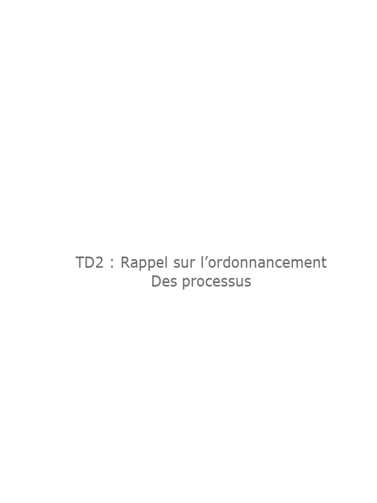 TD2 Rappelordonnancement | PDF | Ordonnancement dans les systèmes d'exploitation | Thread ...