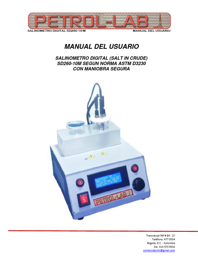 Manual del Salinómetro Digital SD260-10-M | PDF | Medición | Cambiar