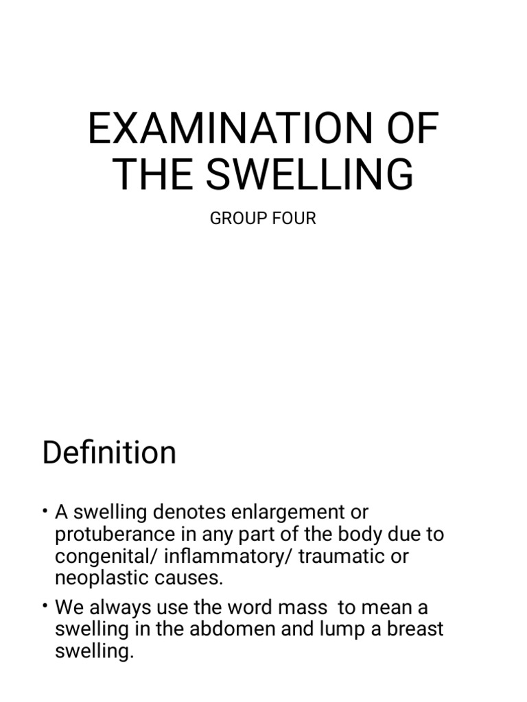 Examination of Swelling. | PDF | Edema | Pulse
