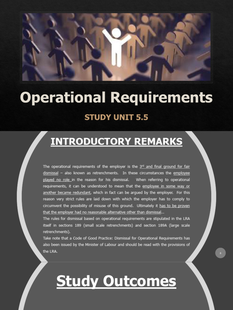 Study+Unit+5 5+-+Operational+Requirements | PDF | Employment | Labor