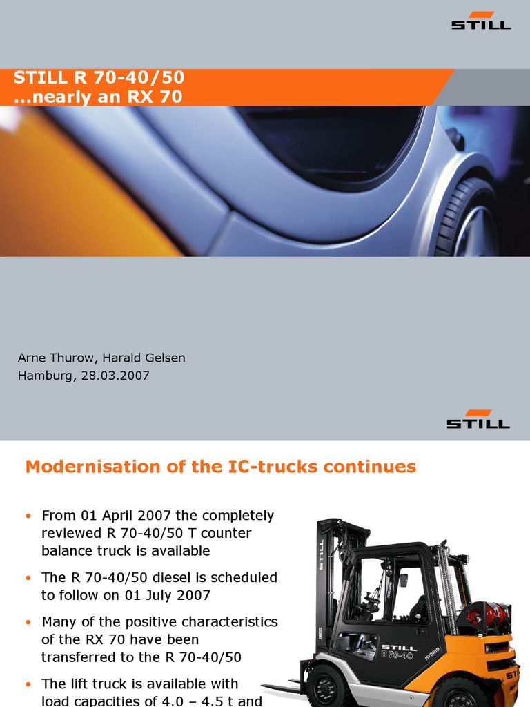 The New STILL R 70 40 50 GB 2 | PDF | Diesel Engine | Truck