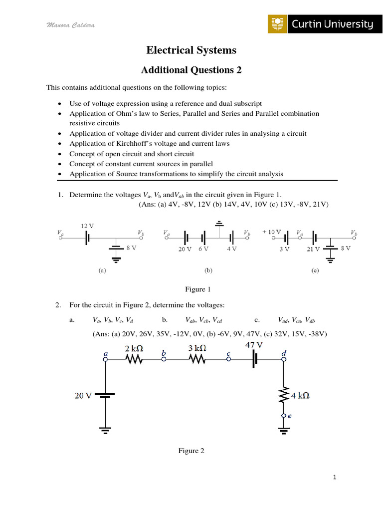 Additional Questions 2 - DC2 | PDF | Electrical Network | Series And ...