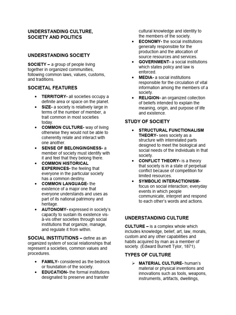 UNDERSTANDING CULTUR1 | PDF | Socialization | Deviance (Sociology)
