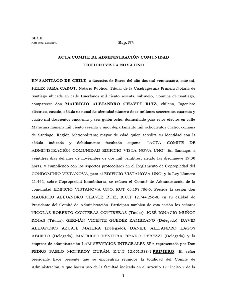 Acta Uno Vista Nova | Descargar gratis PDF | Condominio