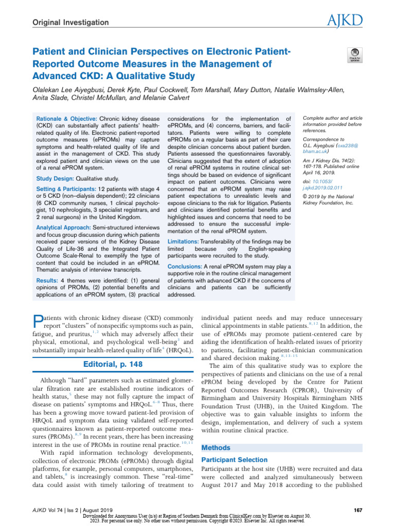 Olalekan Et Al. 2019 | PDF | Chronic Kidney Disease | Focus Group