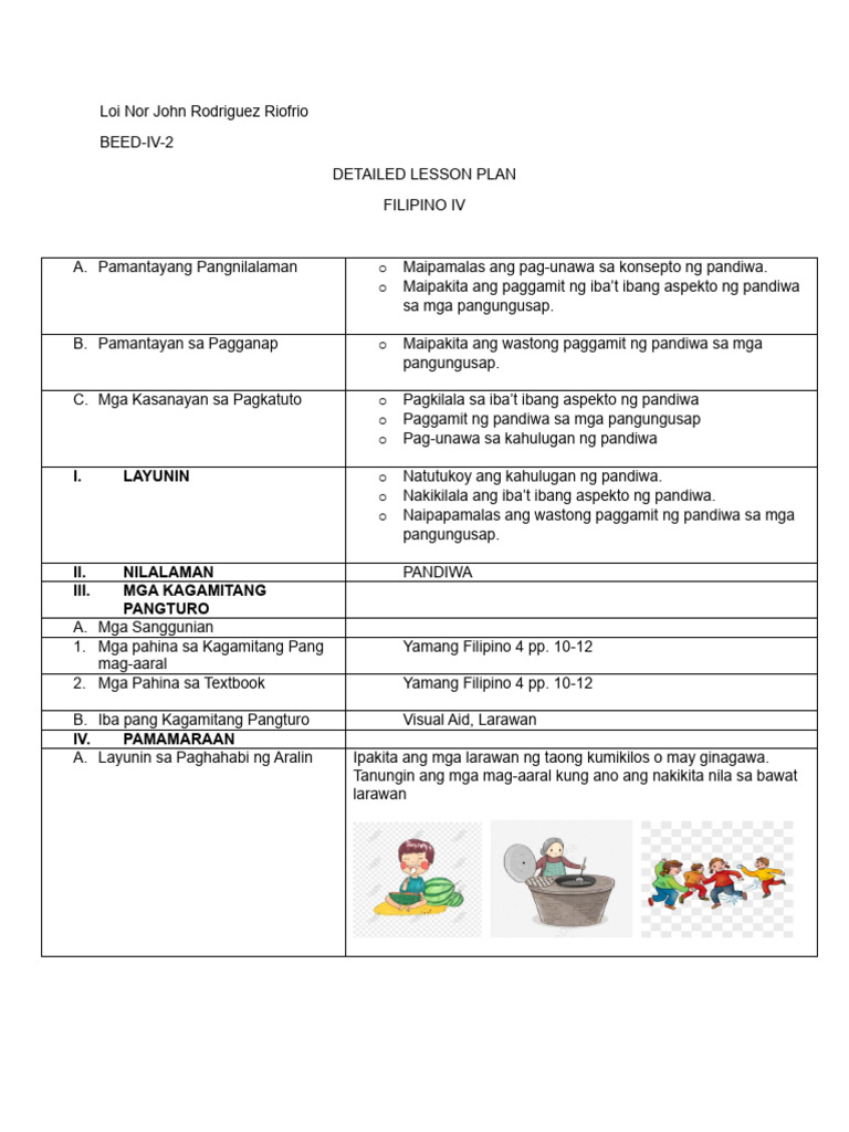 detailed lesson plan for demo teaching final | PDF