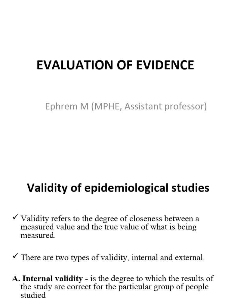 Chapter 6 Evaluation of Evidence | PDF | Validity (Statistics) | Confounding
