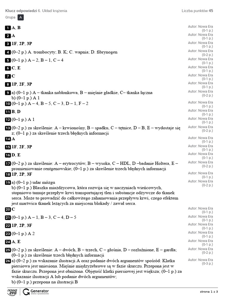 Układ-krążenia-Klucz-odpowiedzi 2 Lo | PDF