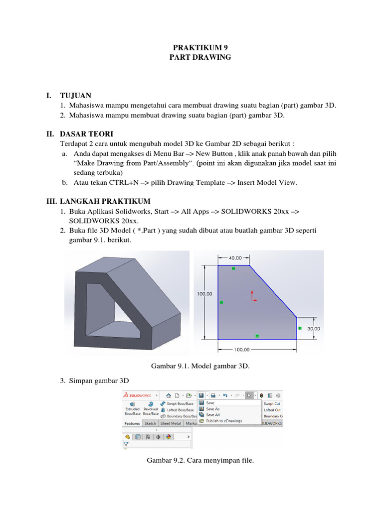 Modul 9 - Part Drawing | PDF
