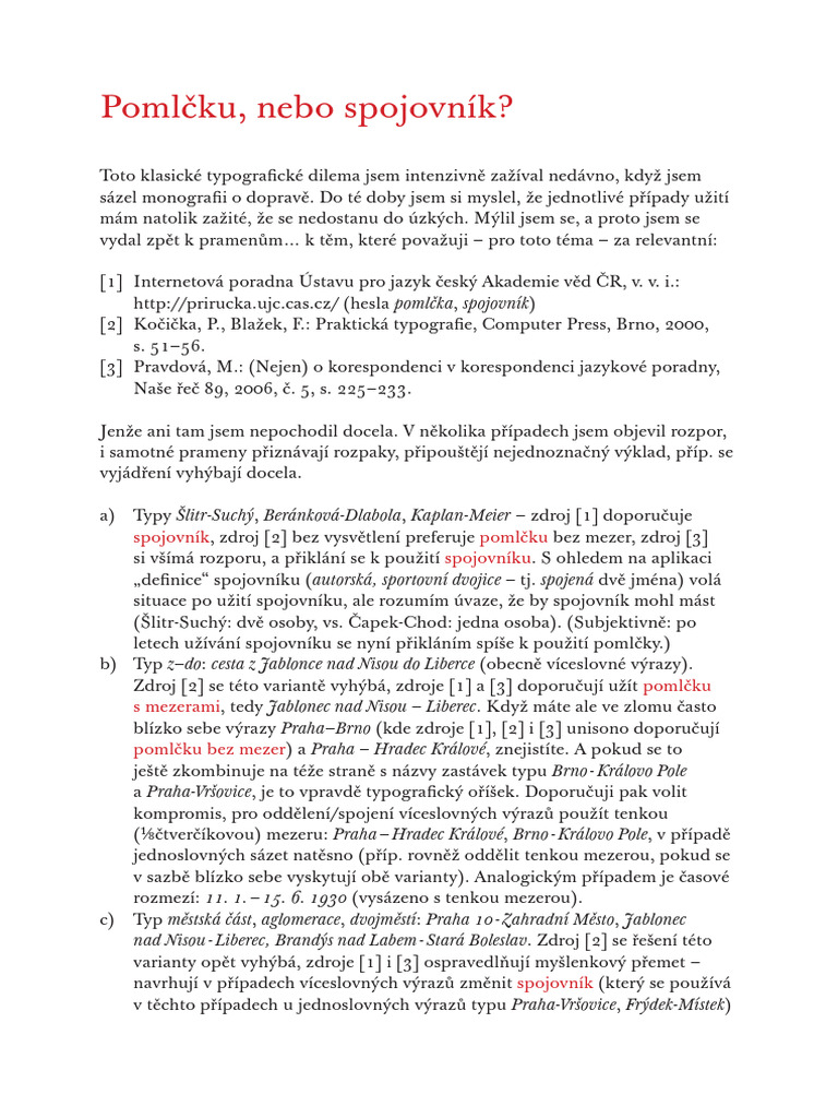 Pomlcka Spojovnik | PDF