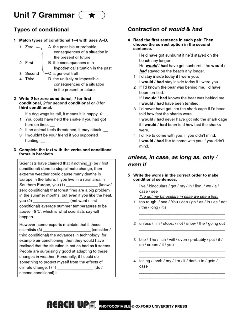 Grammar Unit 7 1star | PDF | Earth Sciences | Linguistics