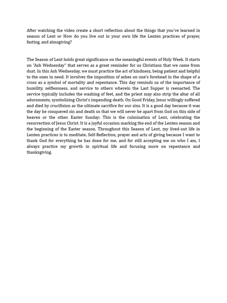 Short Reflection | PDF