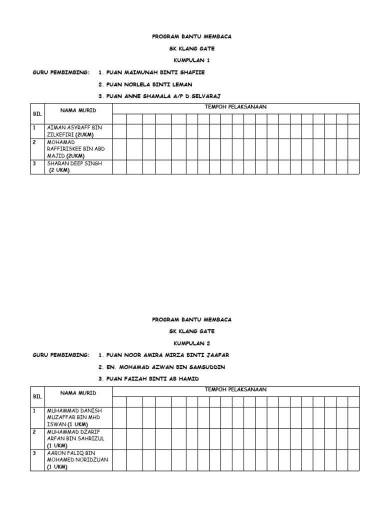 Program Bantu Membaca | PDF