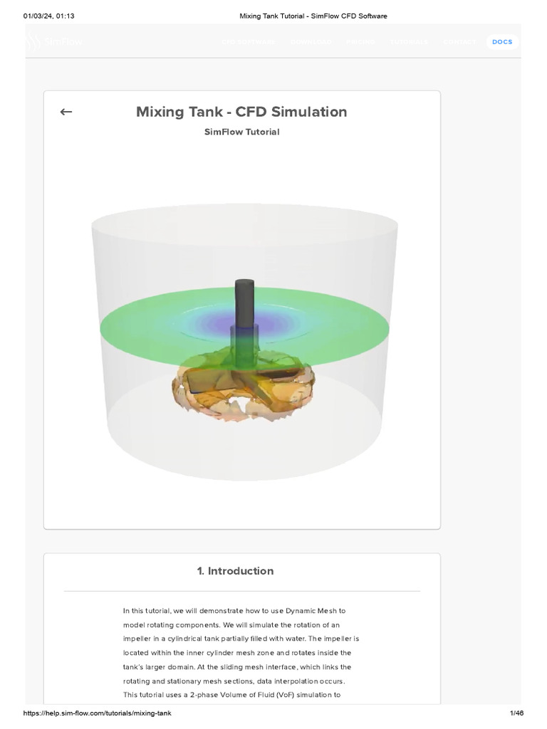 Mixing Tank CFD Simulation Tutorial | PDF | Computational Fluid ...