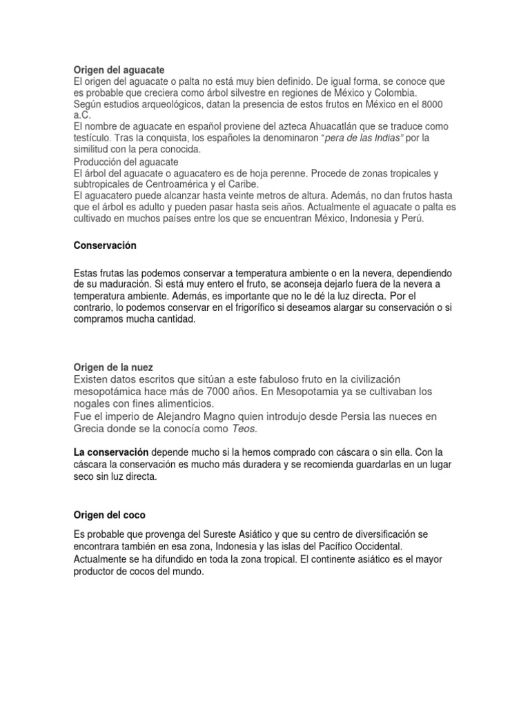 Frutas Neutras 2 | PDF | Aguacate | Nuez