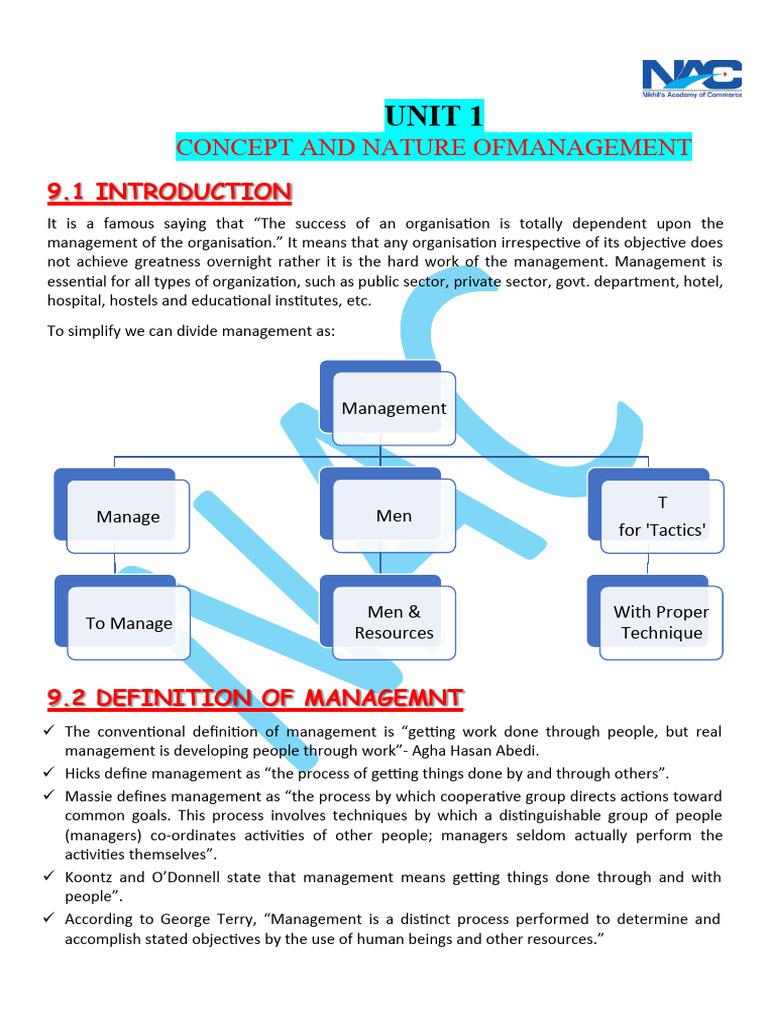 Unit 1 Bba Management | Download Free PDF | Science | Theory