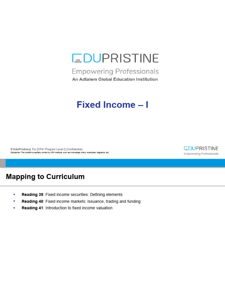 Fixed Income-I | PDF | Bonds (Finance) | Yield (Finance)