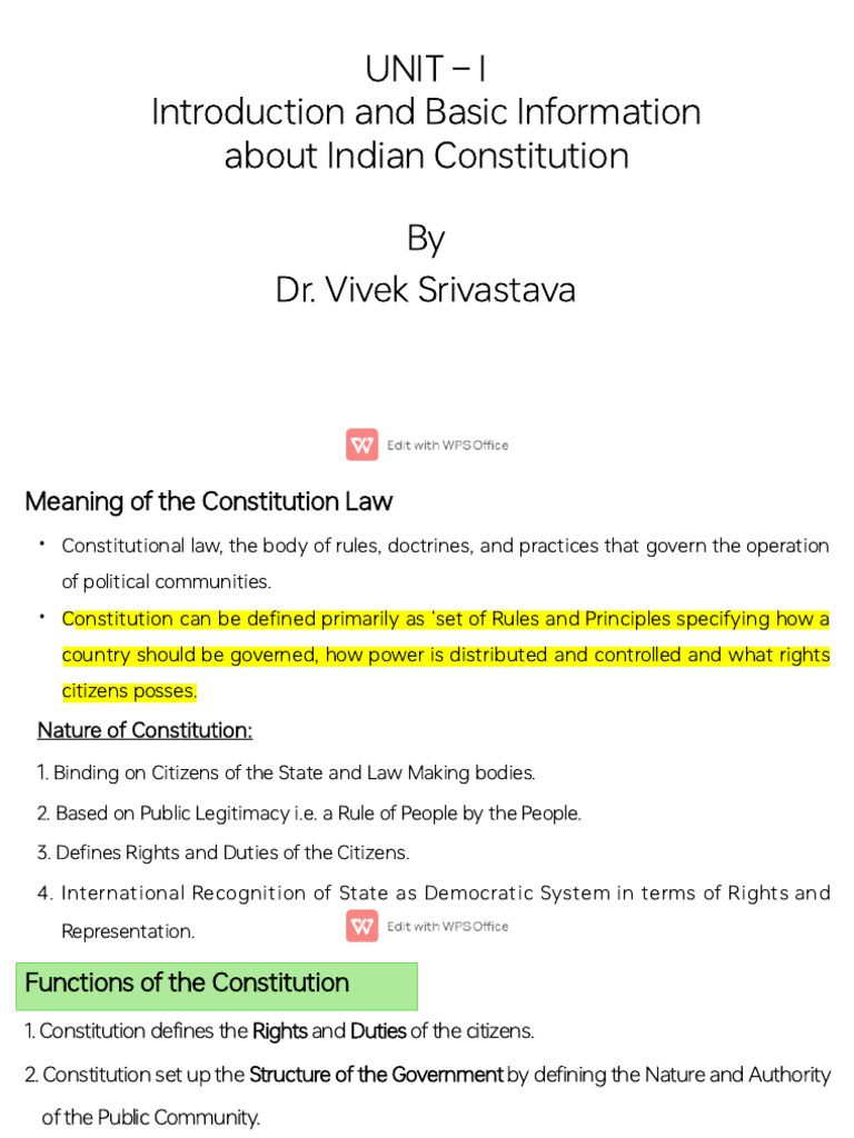COI Unit I-1 | PDF | Partition Of India | Government