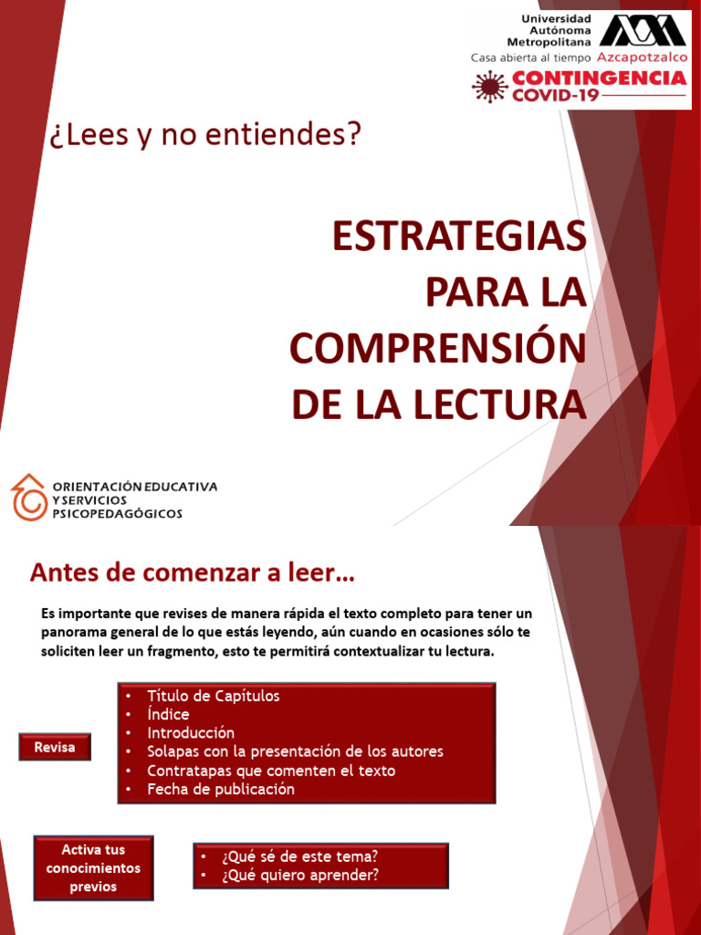 Estrategias para La Comprensión de Lectura | PDF | Comprensión lectora ...