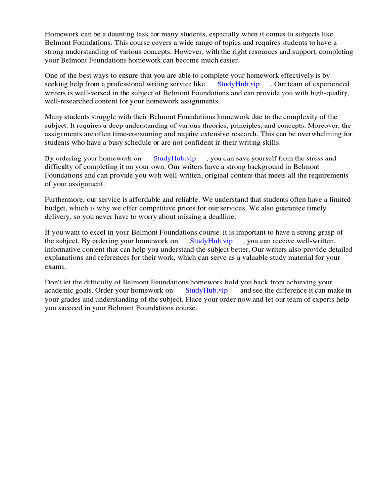 Belmont Foundations Homework Pdf Libraries