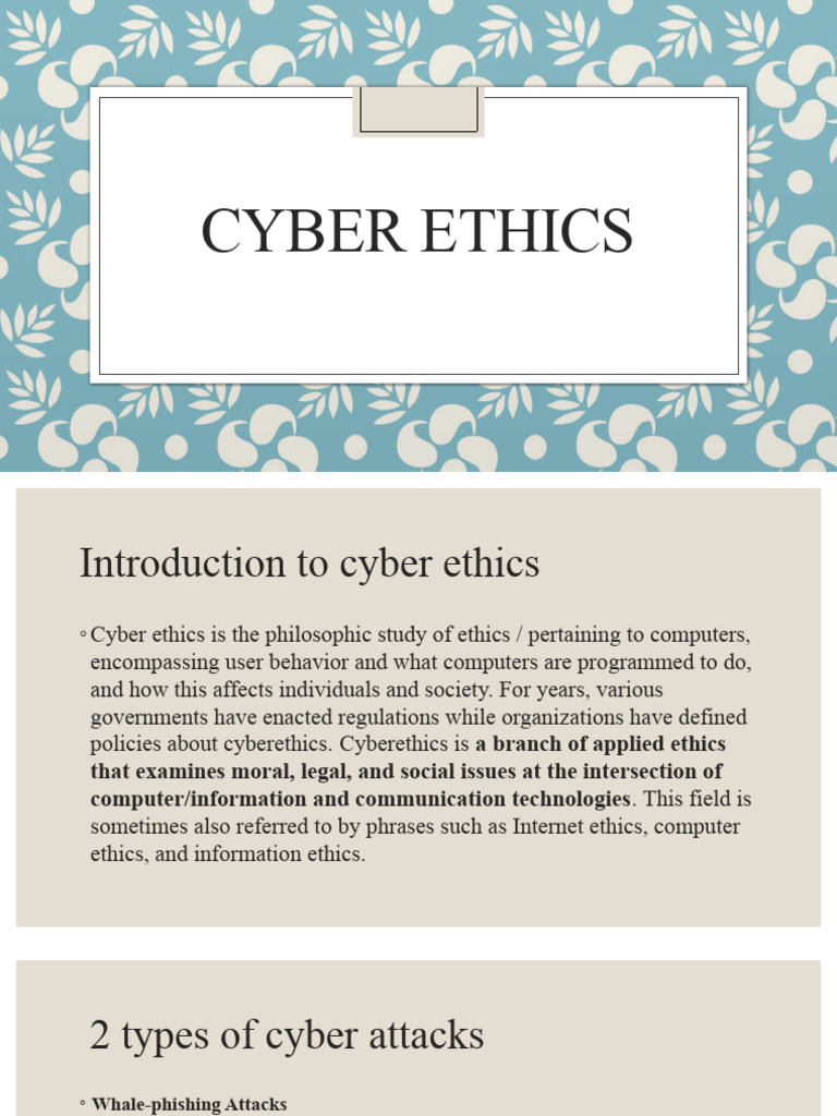 Cyber Ethics | PDF | Password | Phishing