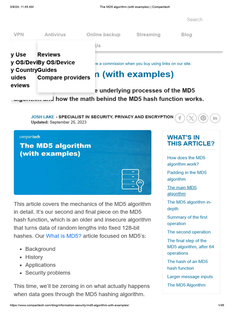 Cns Md5 The Md5 Algorithm With Examples Comparitech Pdf Function Mathematics Bit