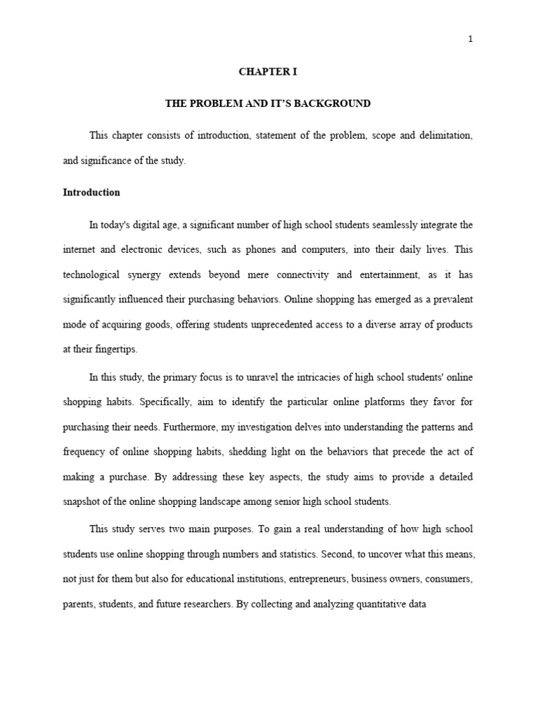 Chapter 1-5 (Autosaved) .Docx1 | PDF | Behavior | Online Shopping