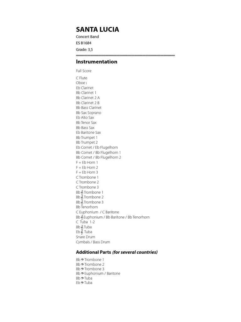 SANTA LUCIA-Score | PDF | Technologie musicale | Hauteur (musique)