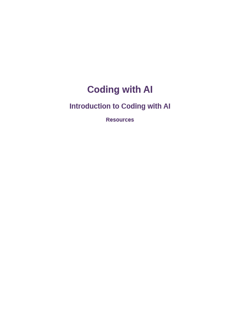 Coding-with-AI-Resources | PDF | Artificial Intelligence | Intelligence (AI) & Semantics