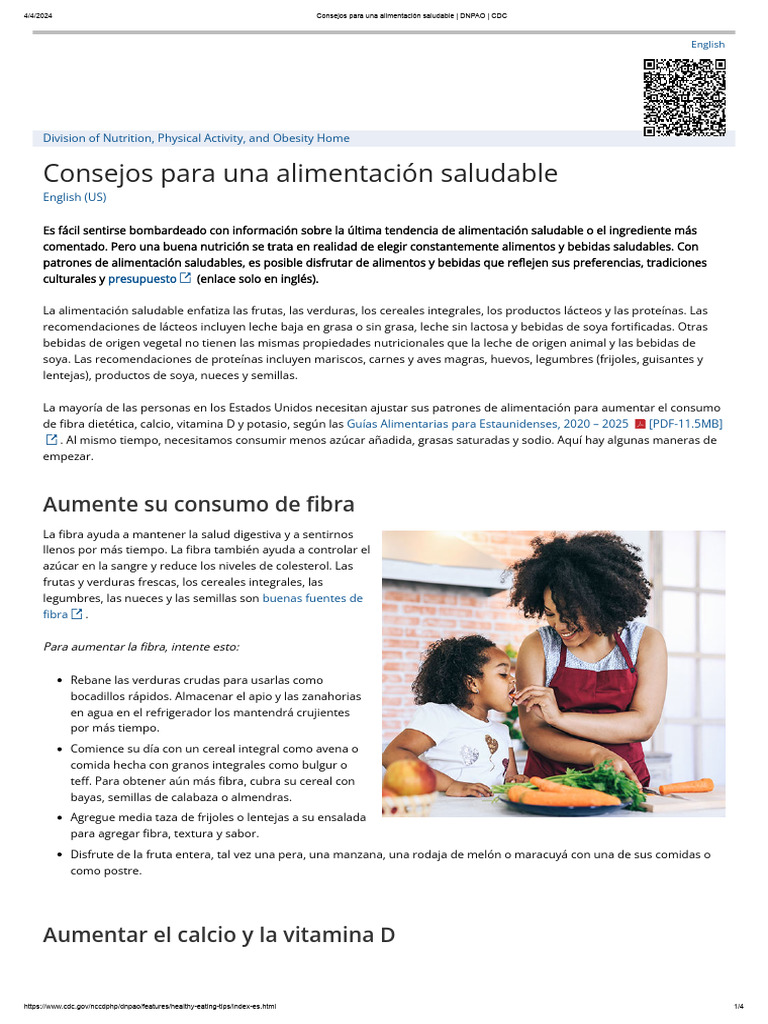 Consejos para Una Alimentación Saludable - DNPAO - CDC | PDF ...