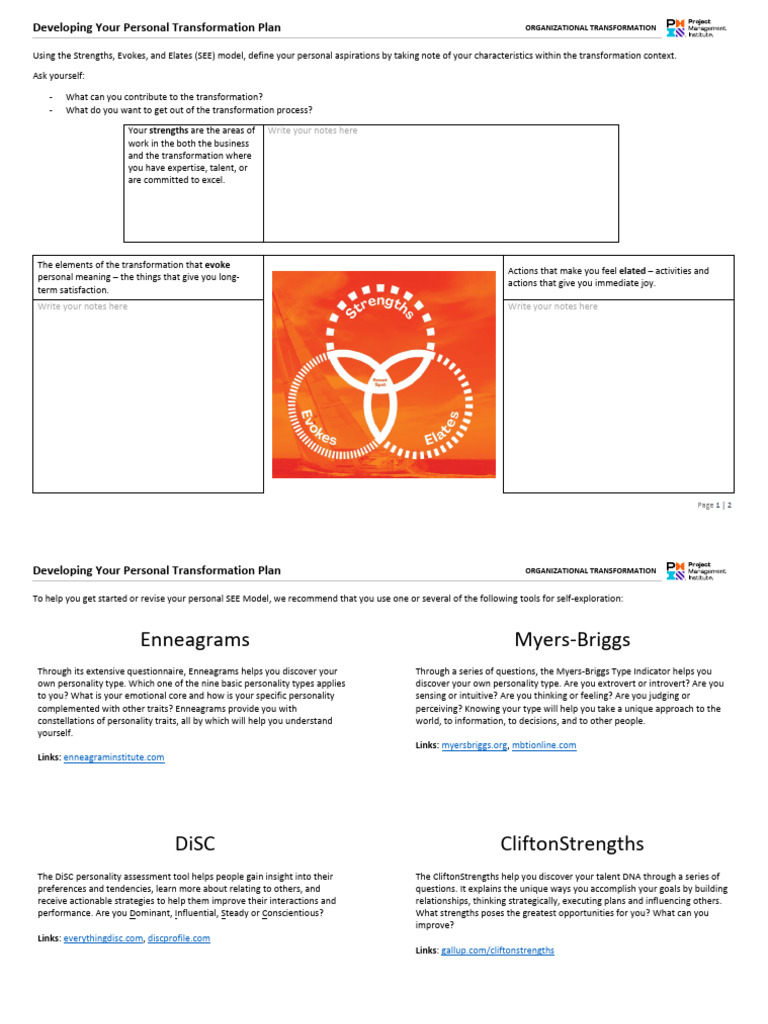 Template For Personal Transformation and SEE Model | PDF | Personality ...