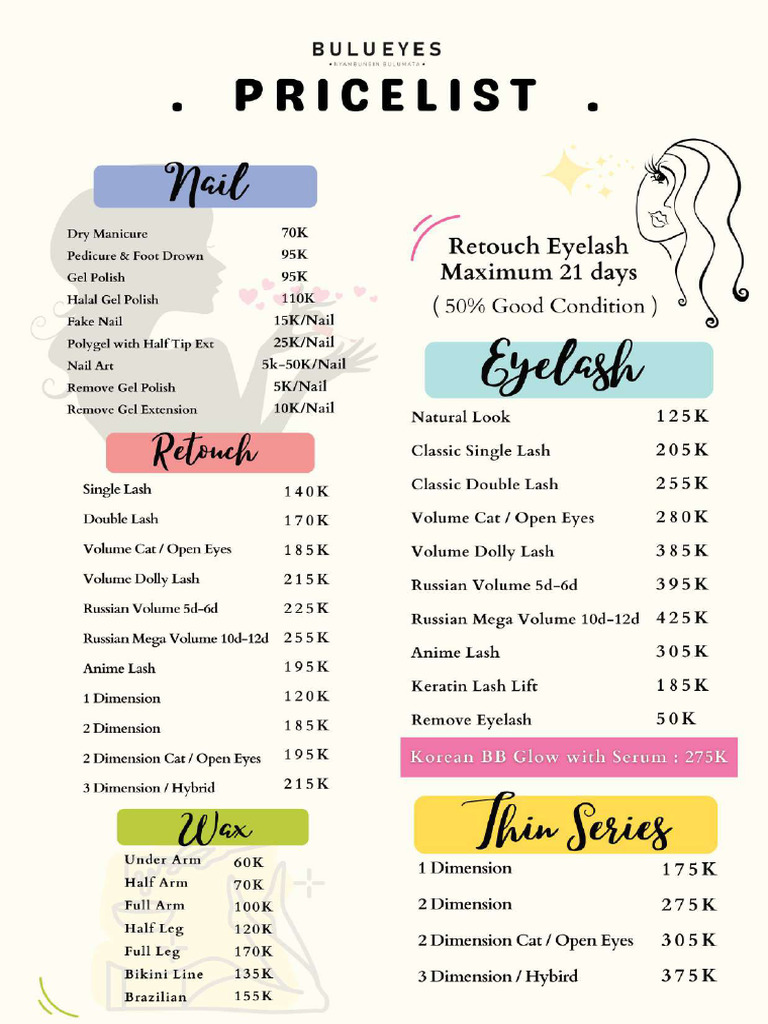 Pricelist | PDF | Beauty | Integumentary System