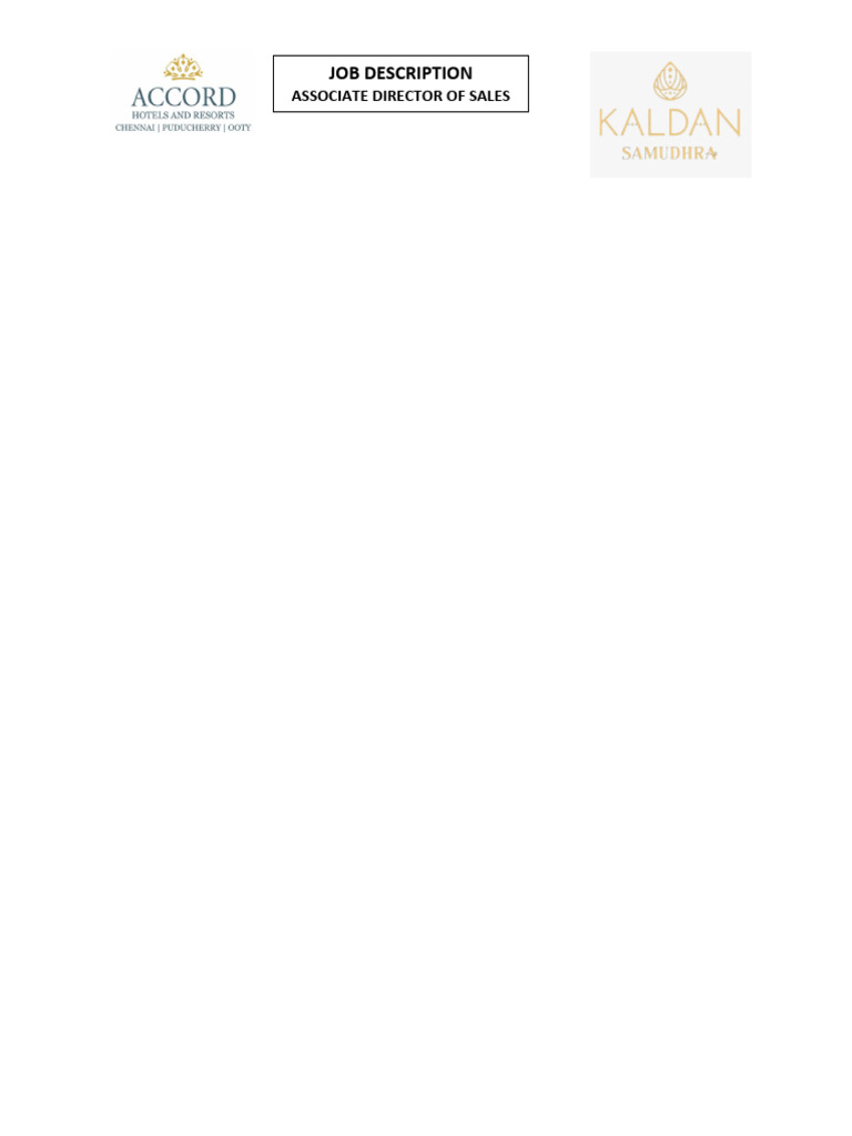 JD - Associate Director of Sales | PDF | Sales | Employment