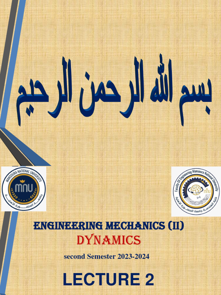 Mech_2_Lecture_2 (1) | PDF | Acceleration | Physical Quantities