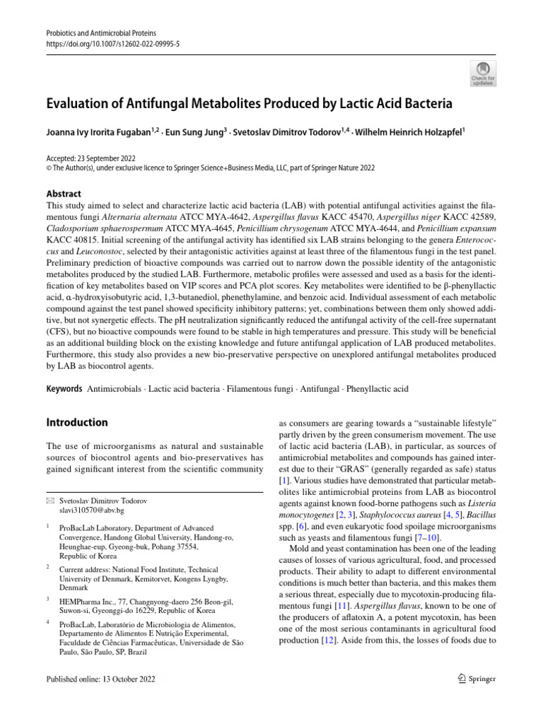 Holz LAB Antifungal | PDF | Amino Acid | Antimicrobial