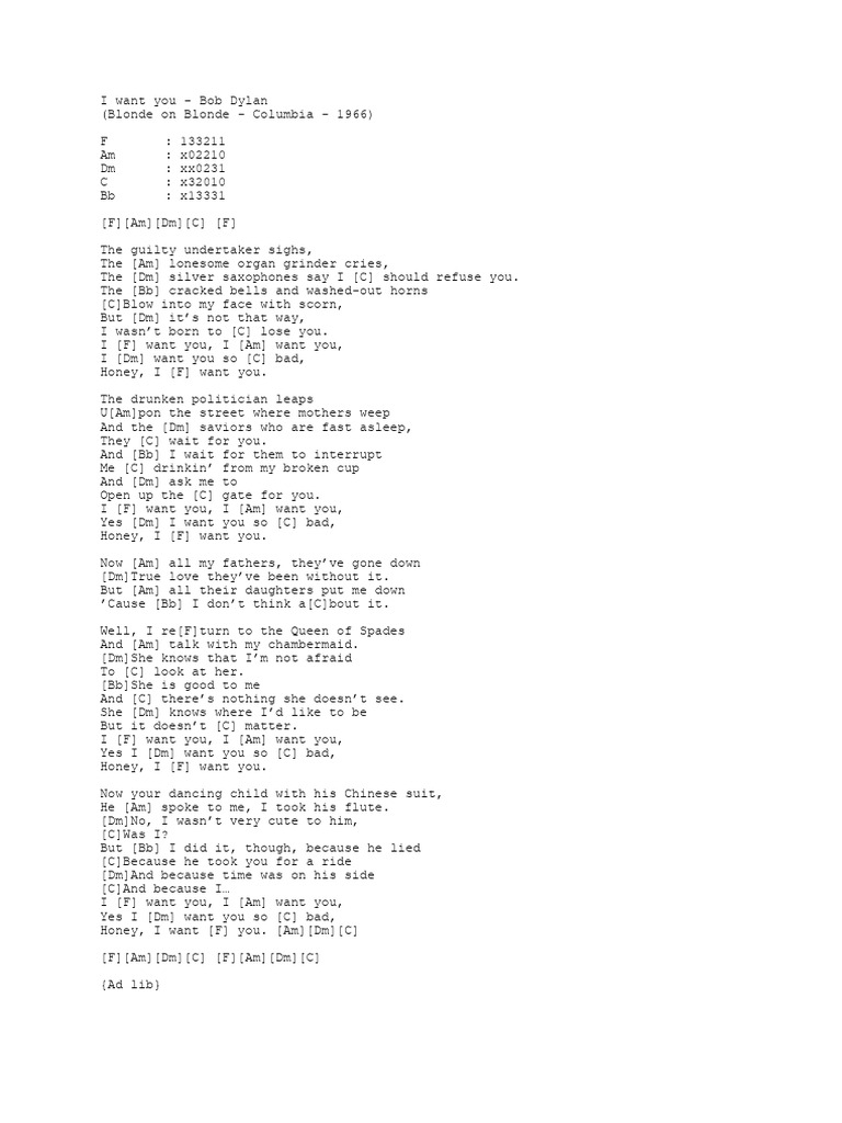 Bob Dylan-I want you | PDF