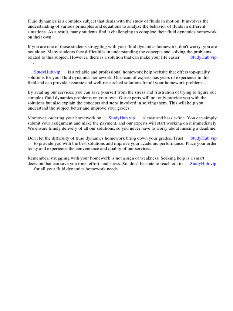 Fluid Dynamics Homework Solutions | PDF | Force | Vortices