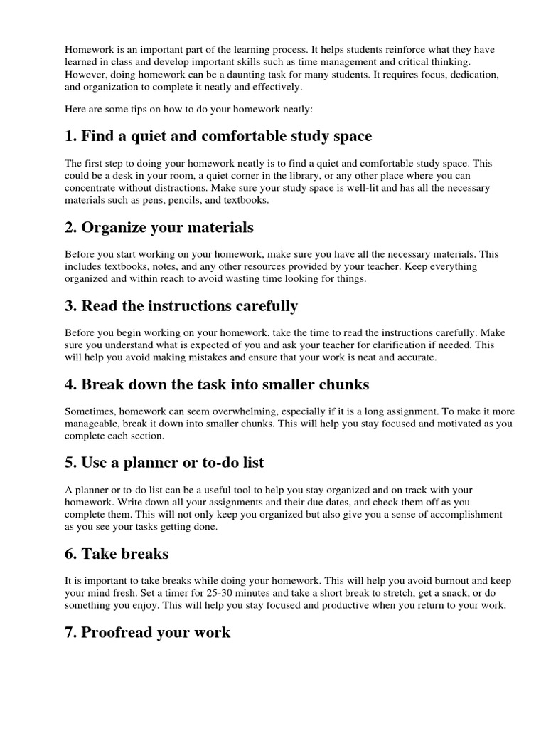 How To Do Your Homework Neatly | PDF | Homework | Teachers