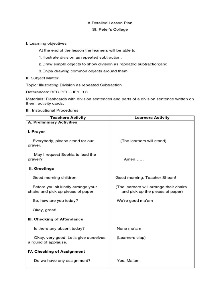 A Detailed Lesson Plan Grade2 Orange | PDF | Lesson Plan | Flashcard