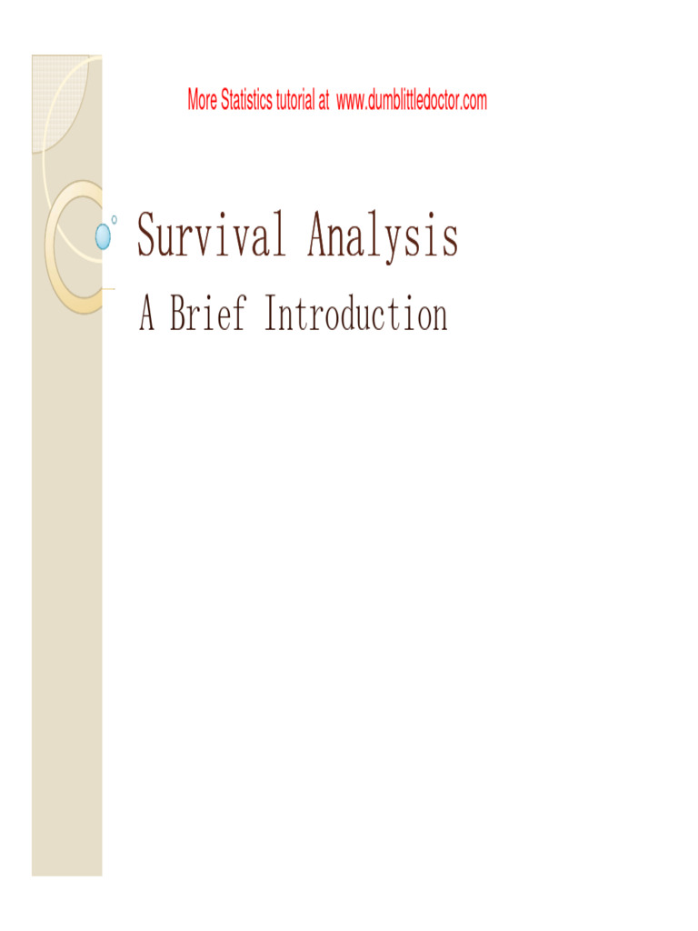 Regression Lecture Survival Analysis Download Free Pdf Statistics 1865