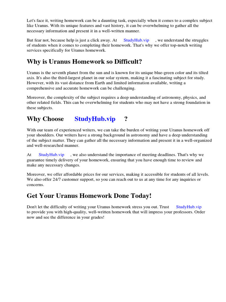 Uranus Homework | PDF | Uranus | Planets