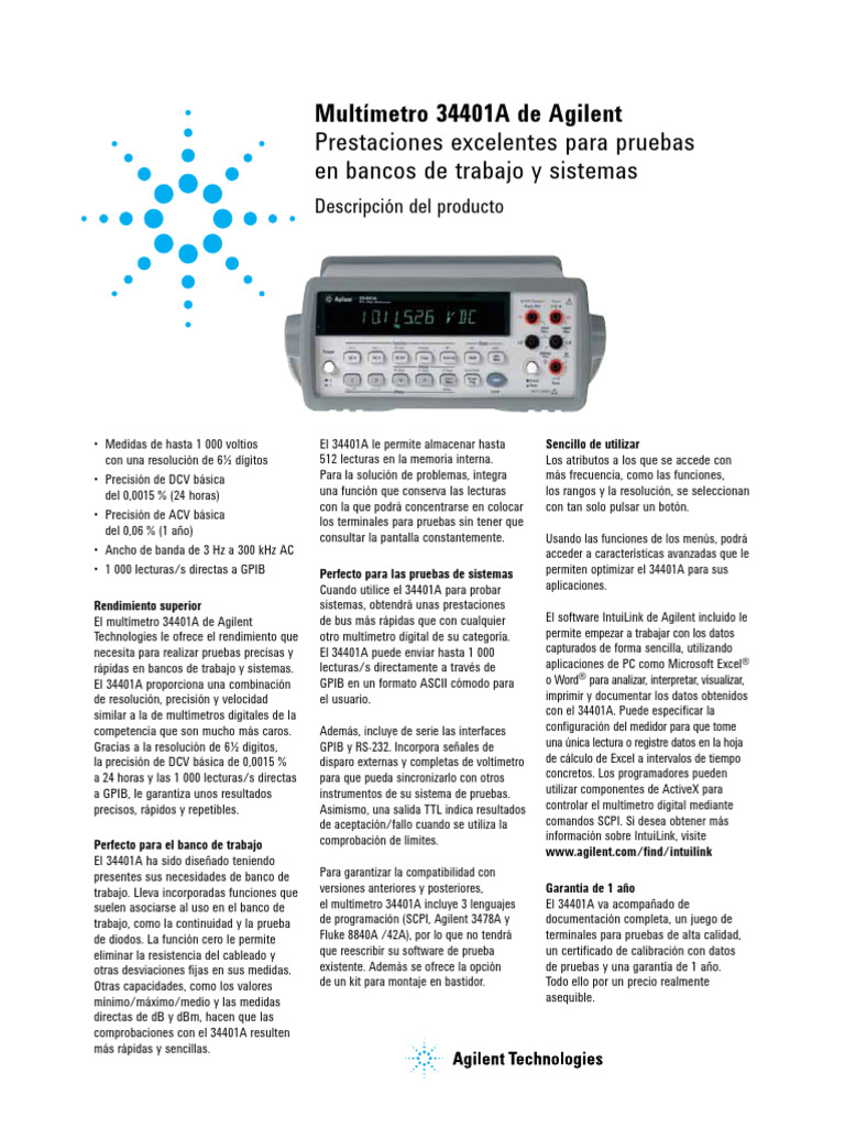 0900766b81312307 Multimetro | PDF | Ingenieria Eléctrica | Metrología