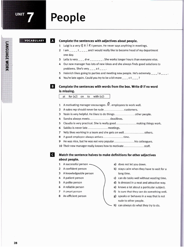 HW Unit 1 - PEOPLE | PDF